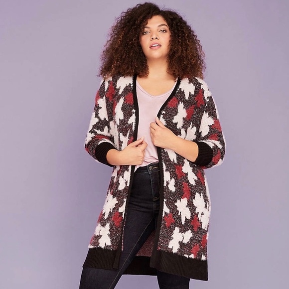 Lane Bryant | Sweaters | Last One Plus Size Floral Jacquard Duster ...